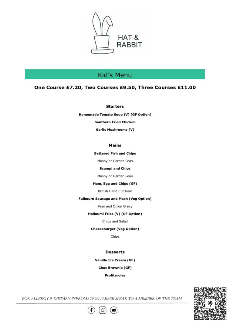 Menus - Hat and Rabbit