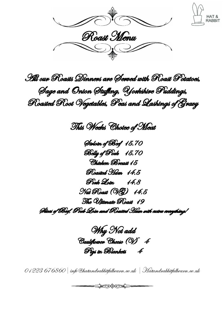 Menus - Hat and Rabbit